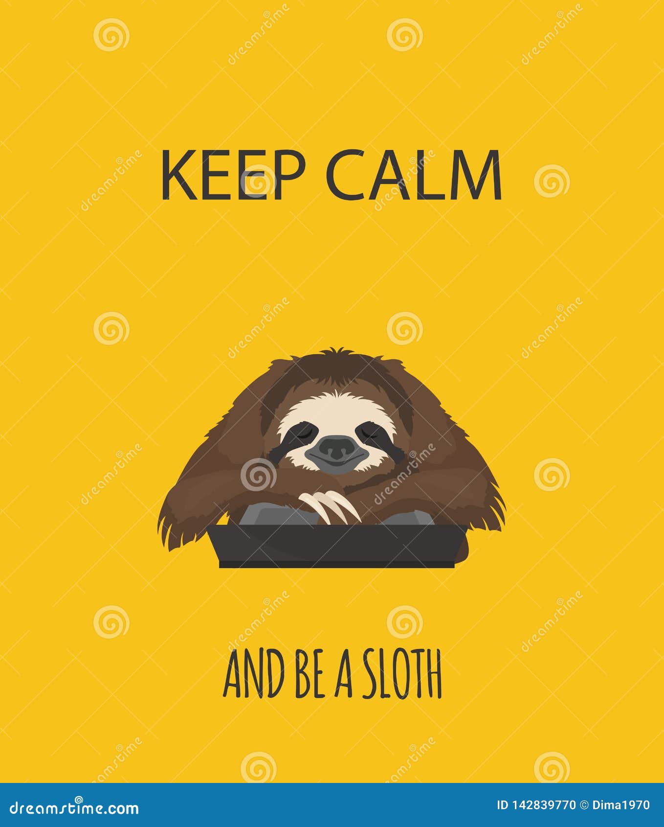 The Story of One Sloth. at Work, Study Stock Vector - Illustration of ...
