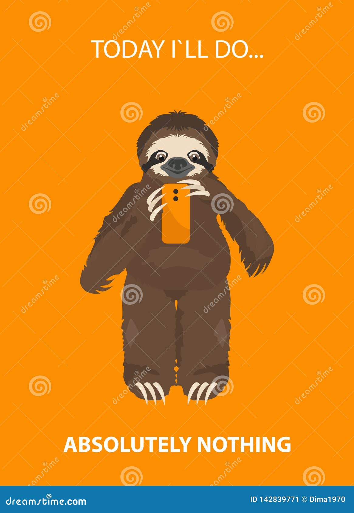 The Story of One Sloth. at Work, Study Stock Vector - Illustration of ...