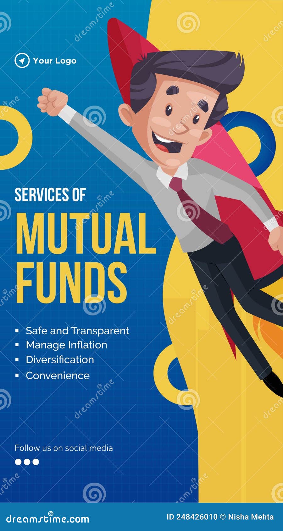 Services of Mutual Funds Portrait Template Design Stock Vector ...
