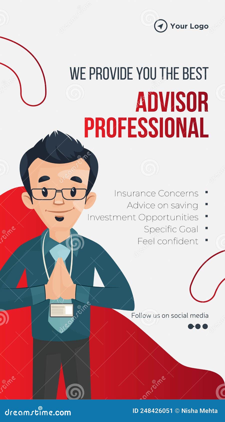 Best Advisor Professional Portrait Template Design Stock Vector ...