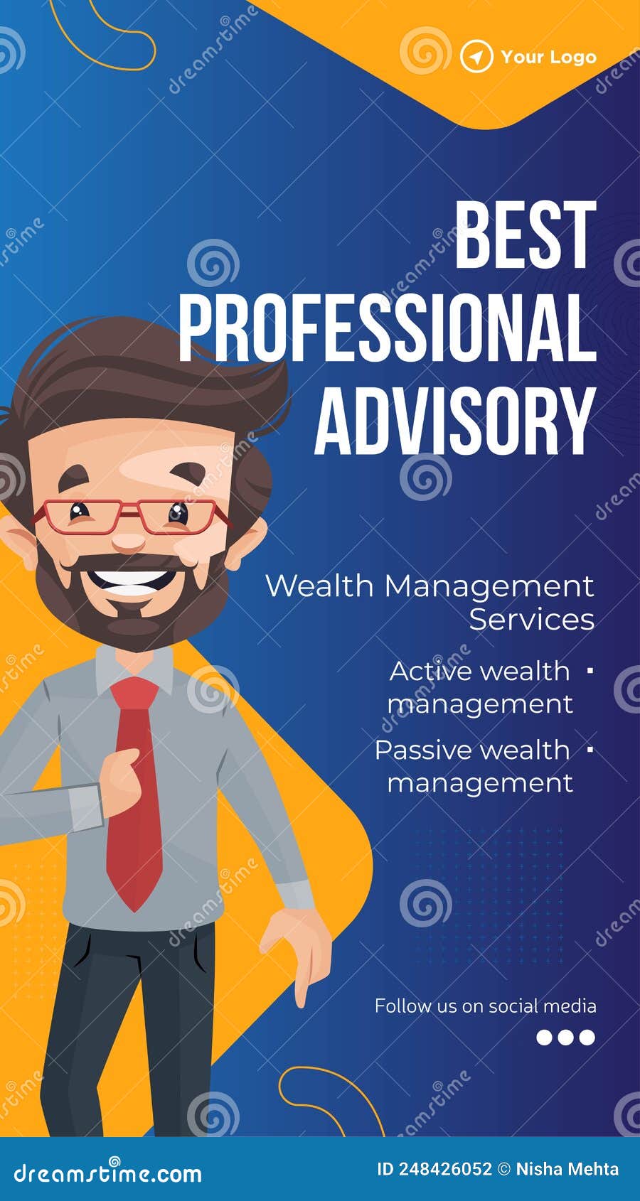 Best Professional Advisory Portrait Template Design Stock Vector ...