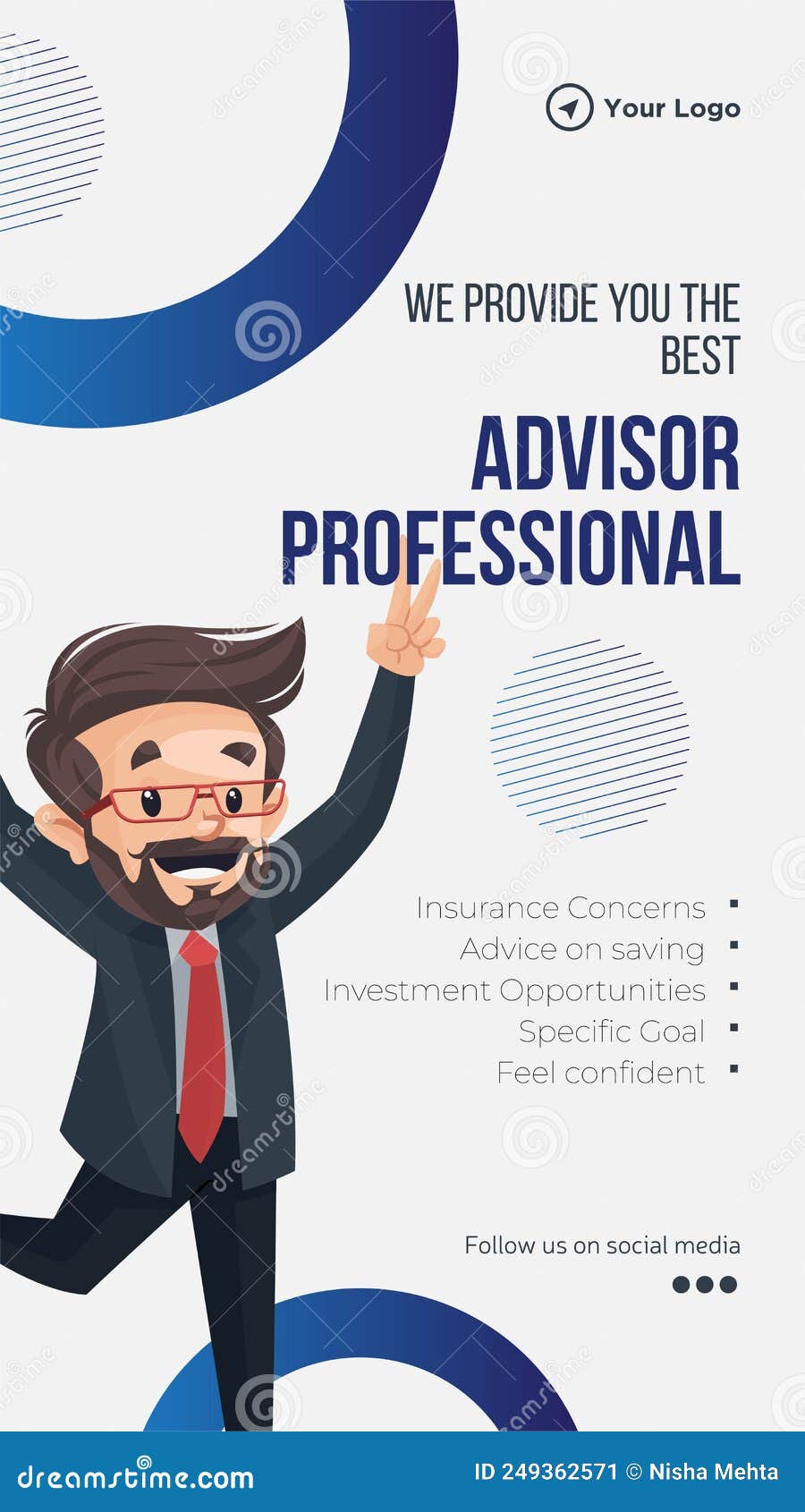 Best Advisor Professional Portrait Template Design Stock Vector ...