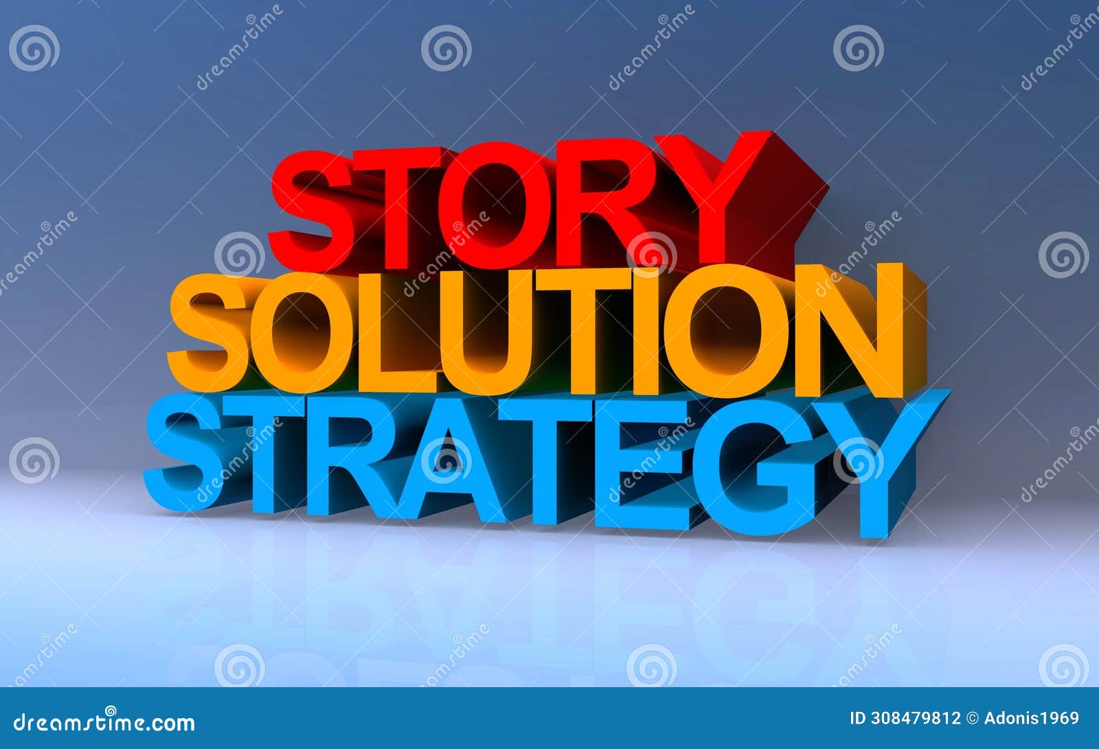 Story Solution Strategy on Blue Stock Illustration - Illustration of ...