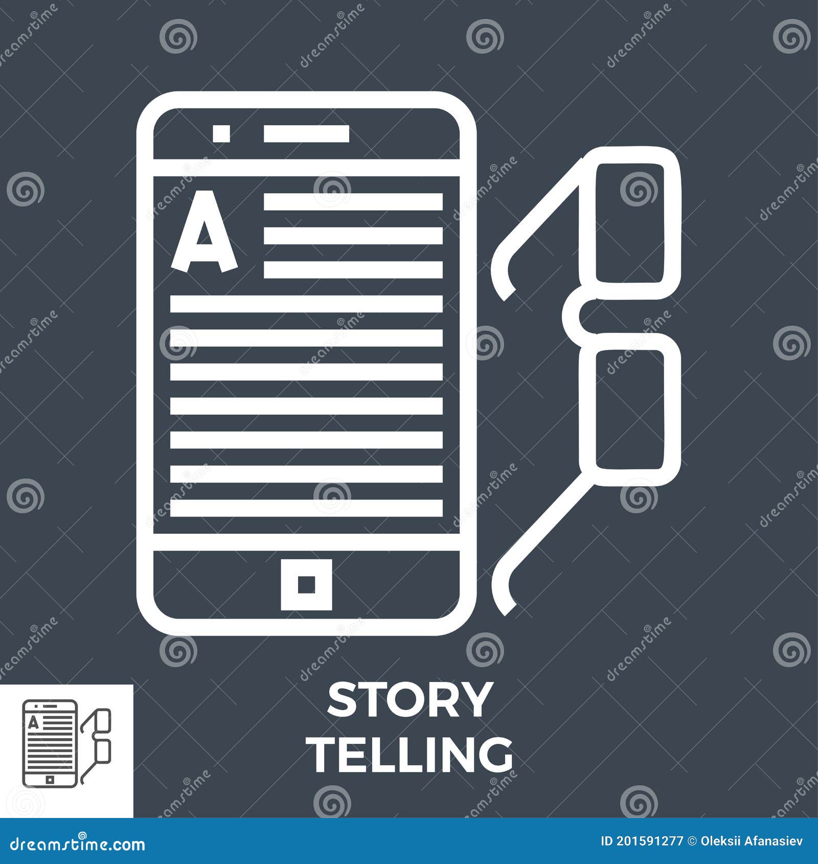 Story telling line icon stock vector. Illustration of communication ...