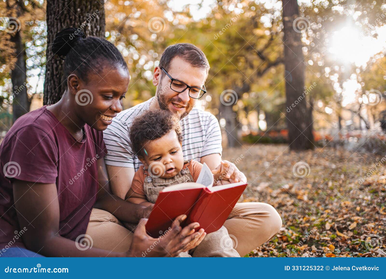 Story Time: Learning and Bonding in Nature Stock Photo - Image of ...