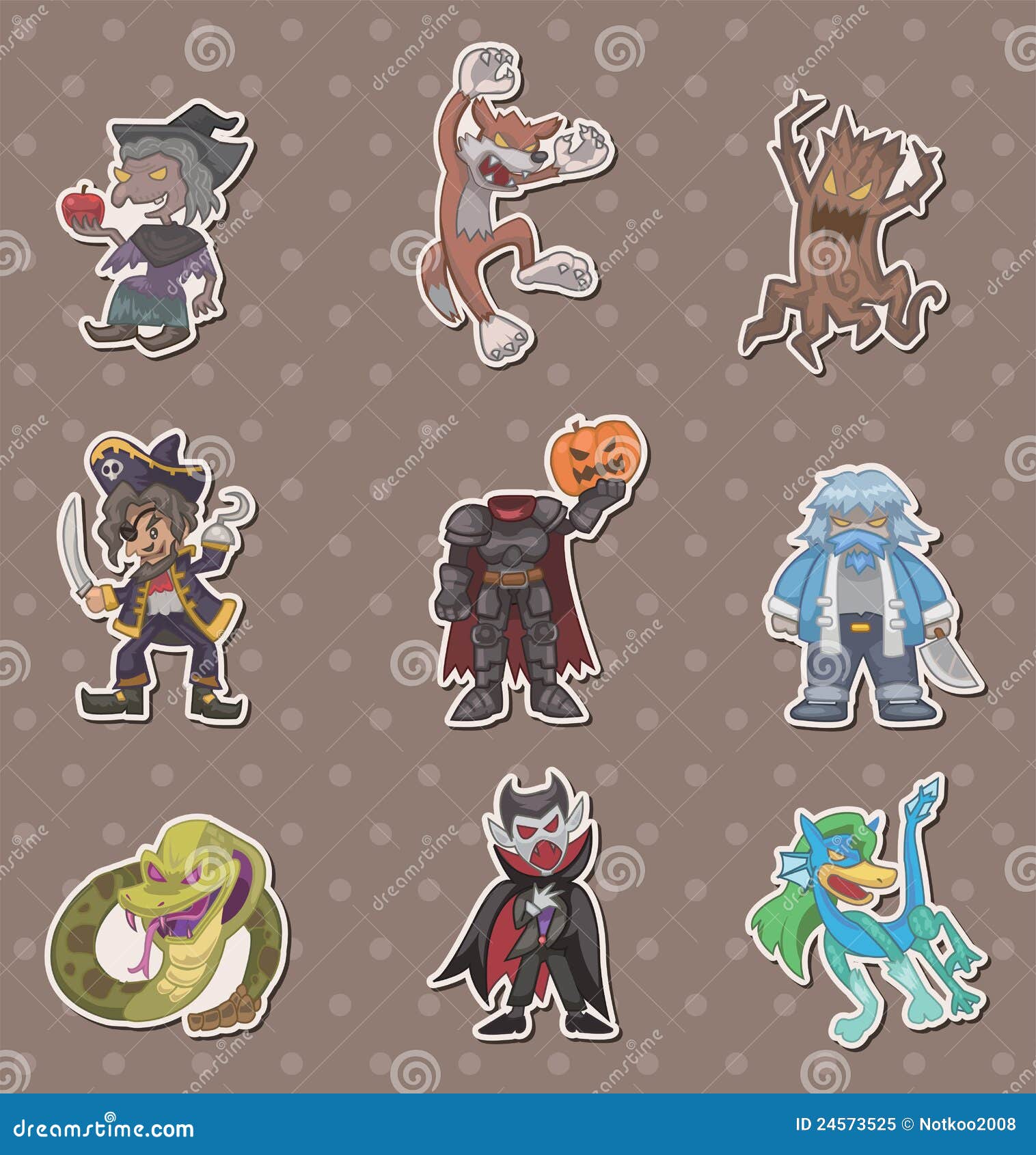 Story villain stickers stock vector. Illustration of halloween - 24573525