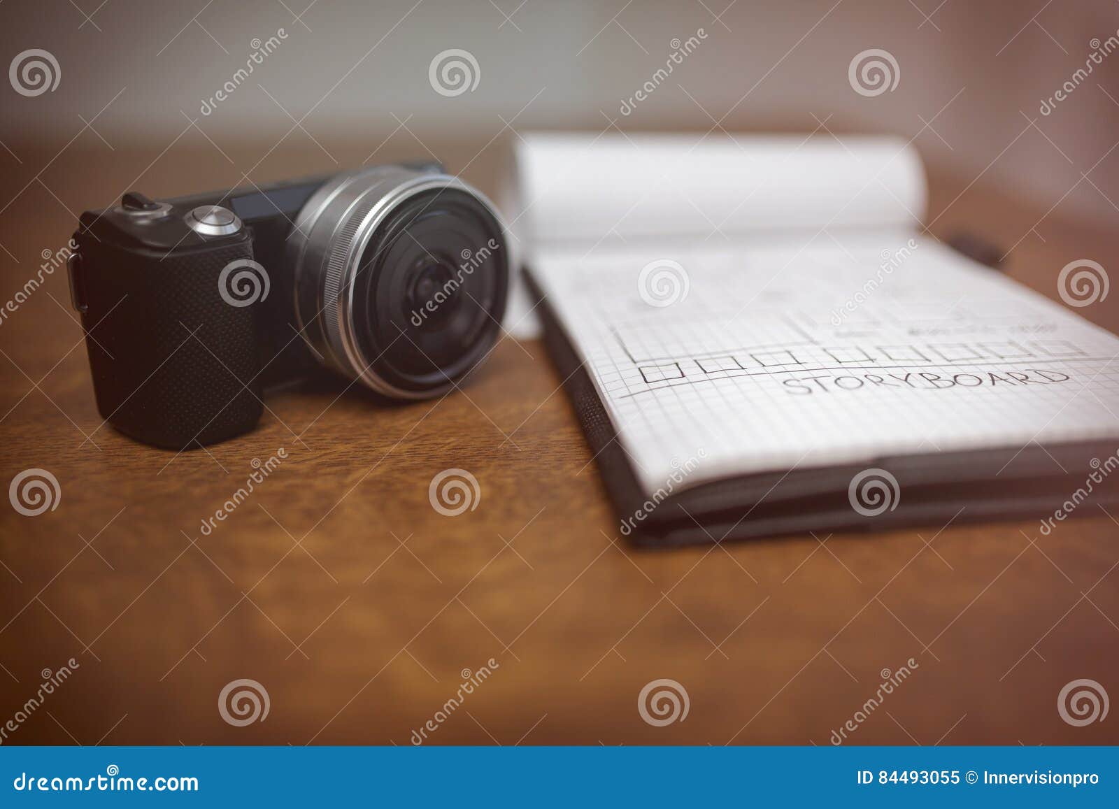 Storyboard and camera stock image. Image of horizontal - 84493055