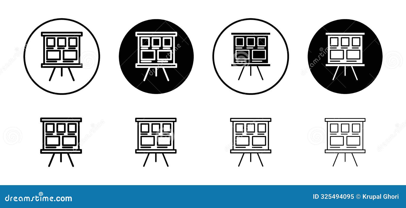 Storyboard Vector Icon Set Collection. Storyboard Outline Flat Icon ...