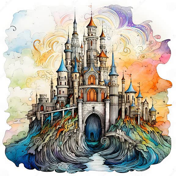 Storybook castle stock photo. Image of fortress, castle - 289926474