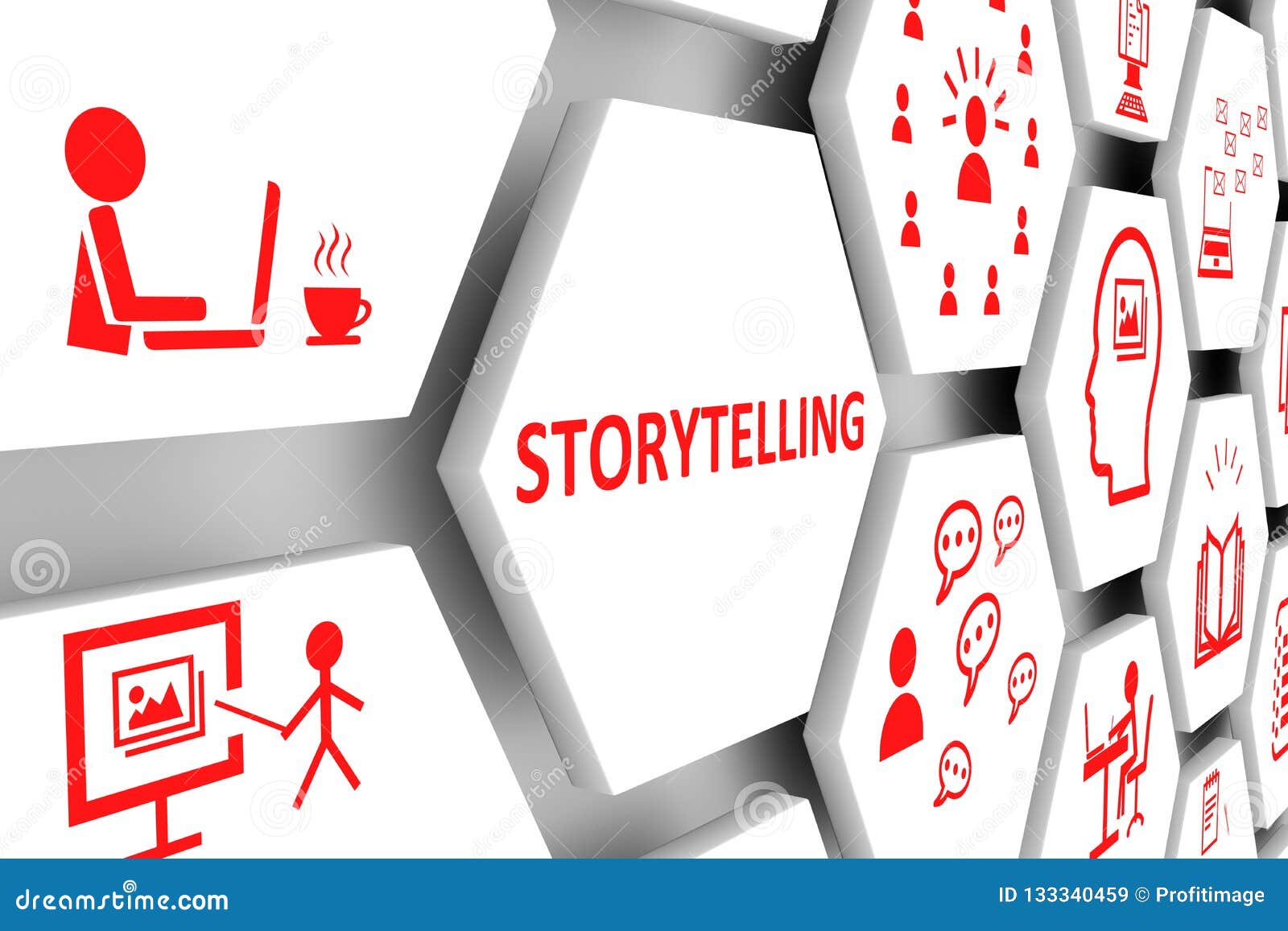 STORYTELLING Concept Cell Background Stock Illustration - Illustration ...