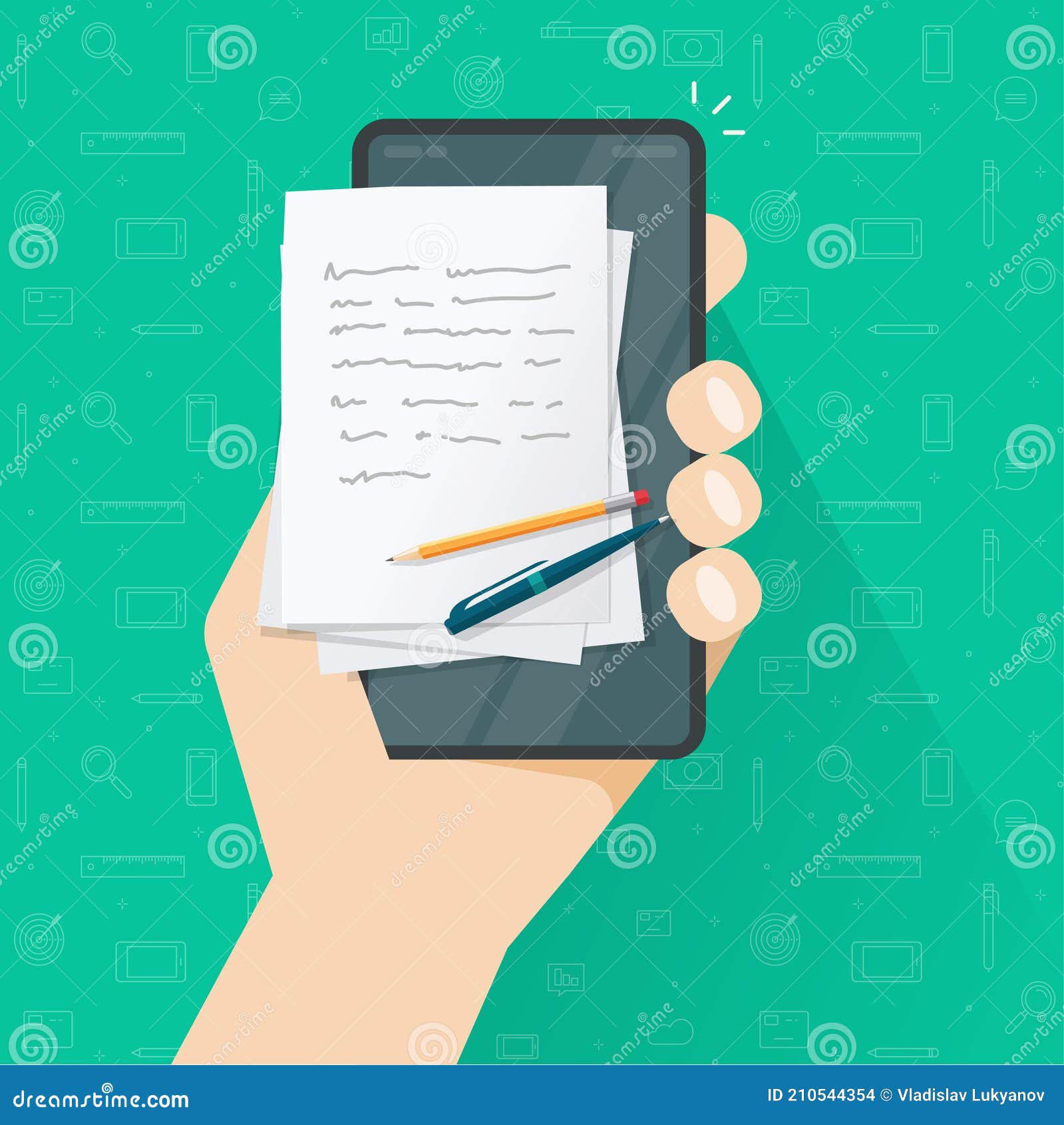 Storytelling Content Creation or Writing Article on Mobile Cell Phone ...