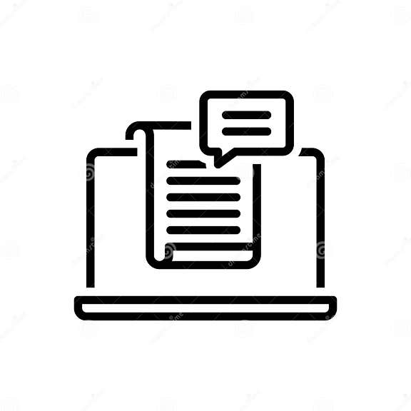 Black Line Icon for Storytelling, Article and Script Stock Vector ...