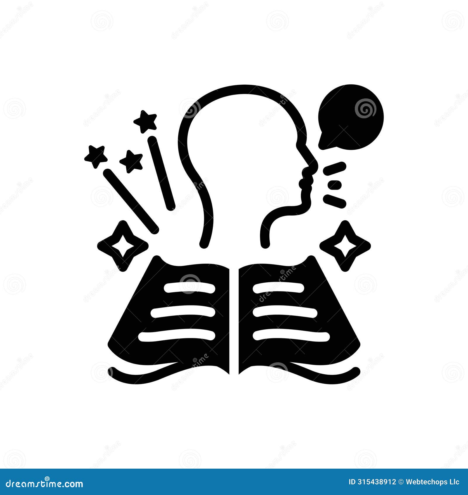 Black Solid Icon for Storytelling, Narration and Stories Stock ...