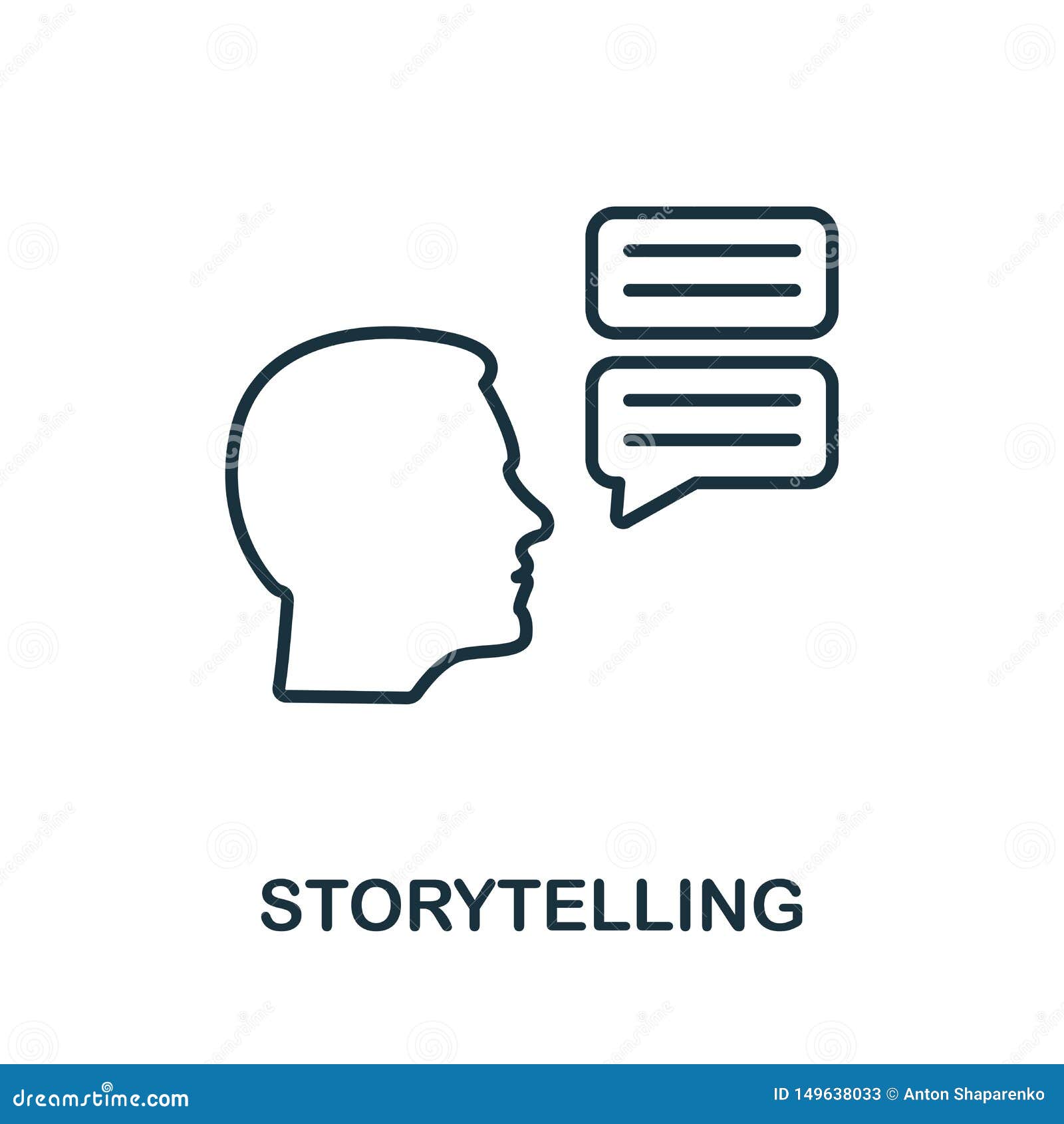 Storytelling Icon. Outline Style Thin Design from Influencer Icons ...