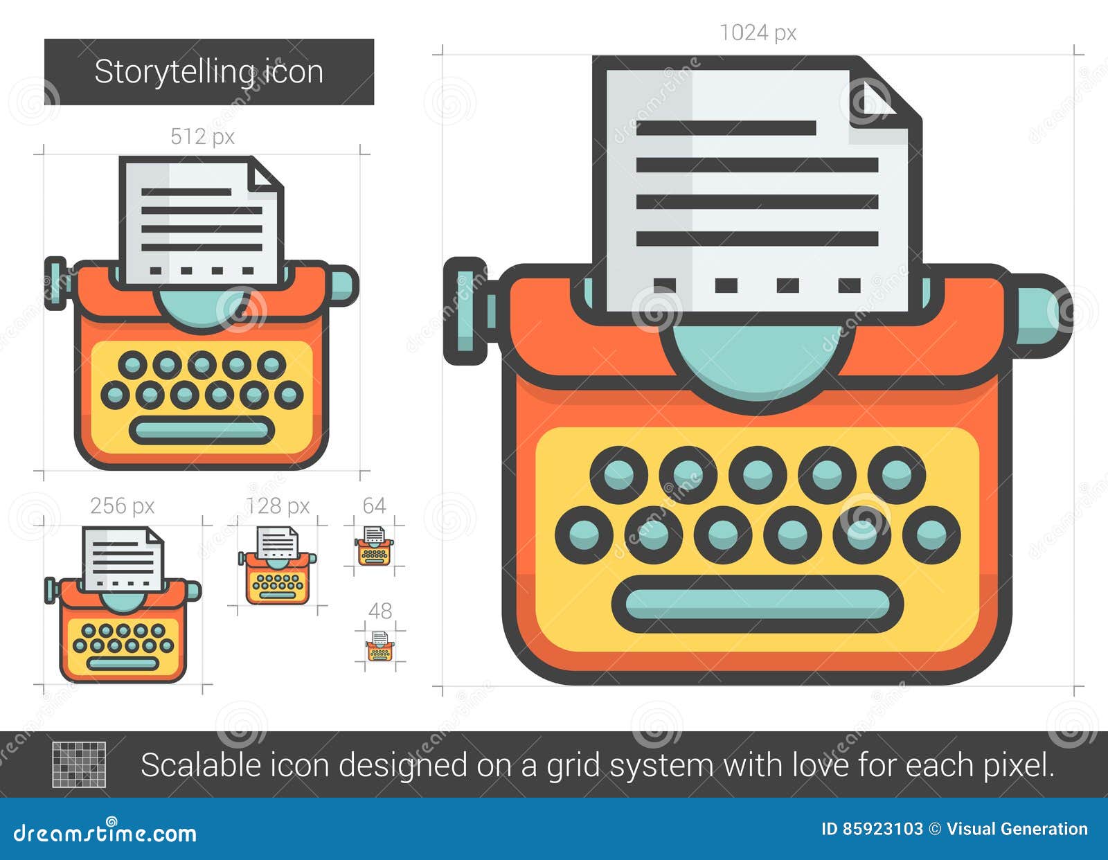 Storytelling line icon. stock vector. Illustration of classic - 85923103