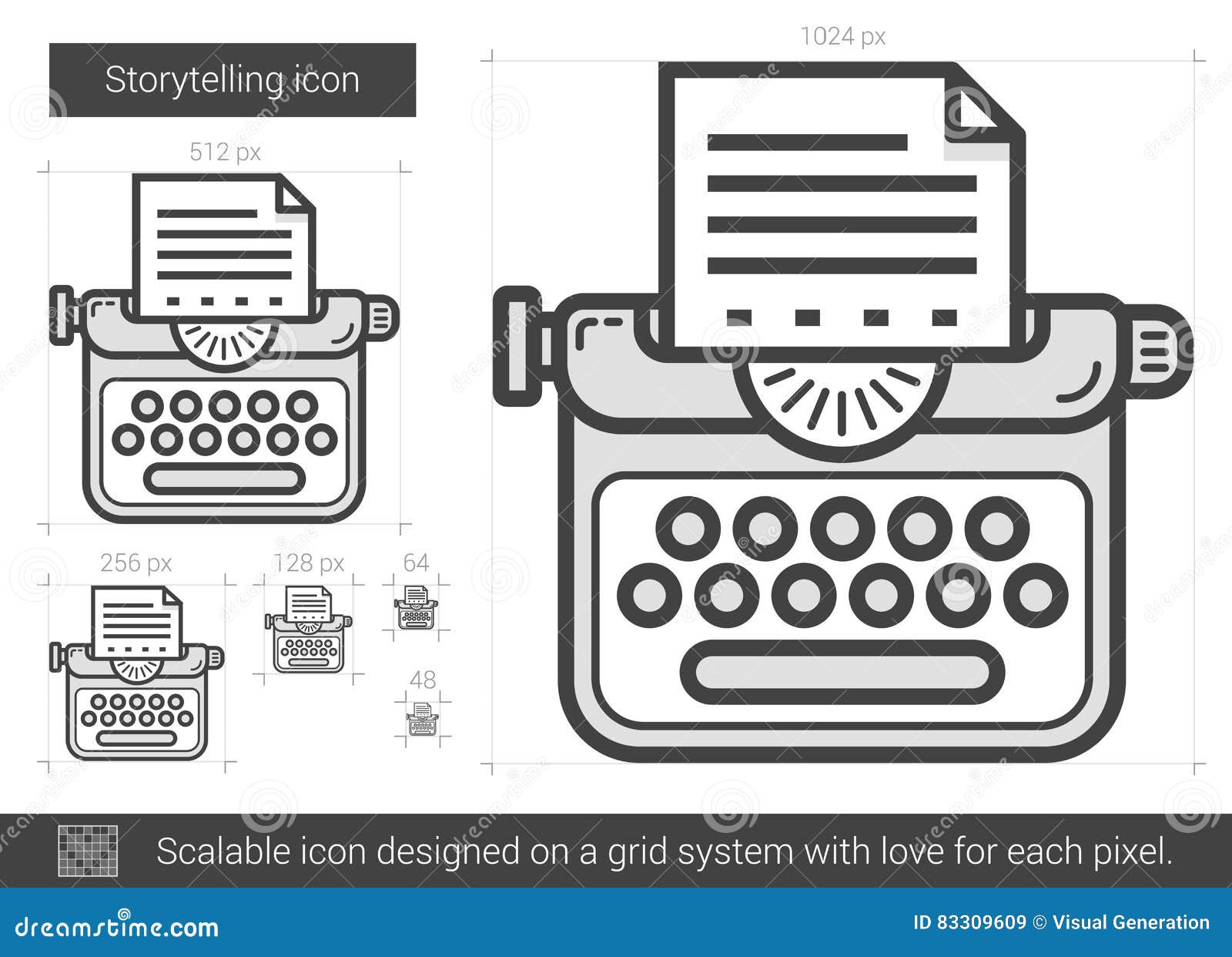 Storytelling line icon. stock vector. Illustration of office - 83309609