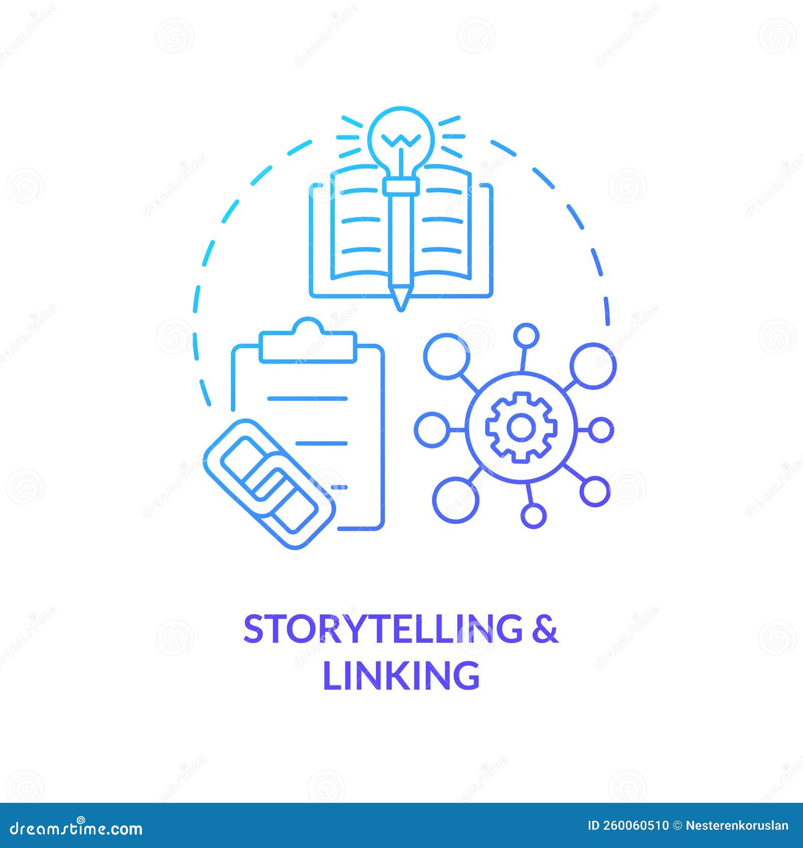 Storytelling, Linking Technique Concept Icon Cartoon Vector ...