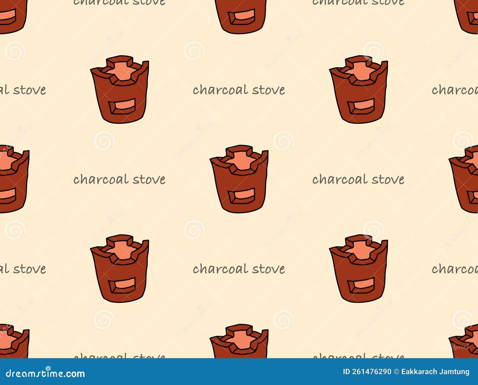 Stove Seamless Pattern on Orange Background Stock Vector - Illustration ...