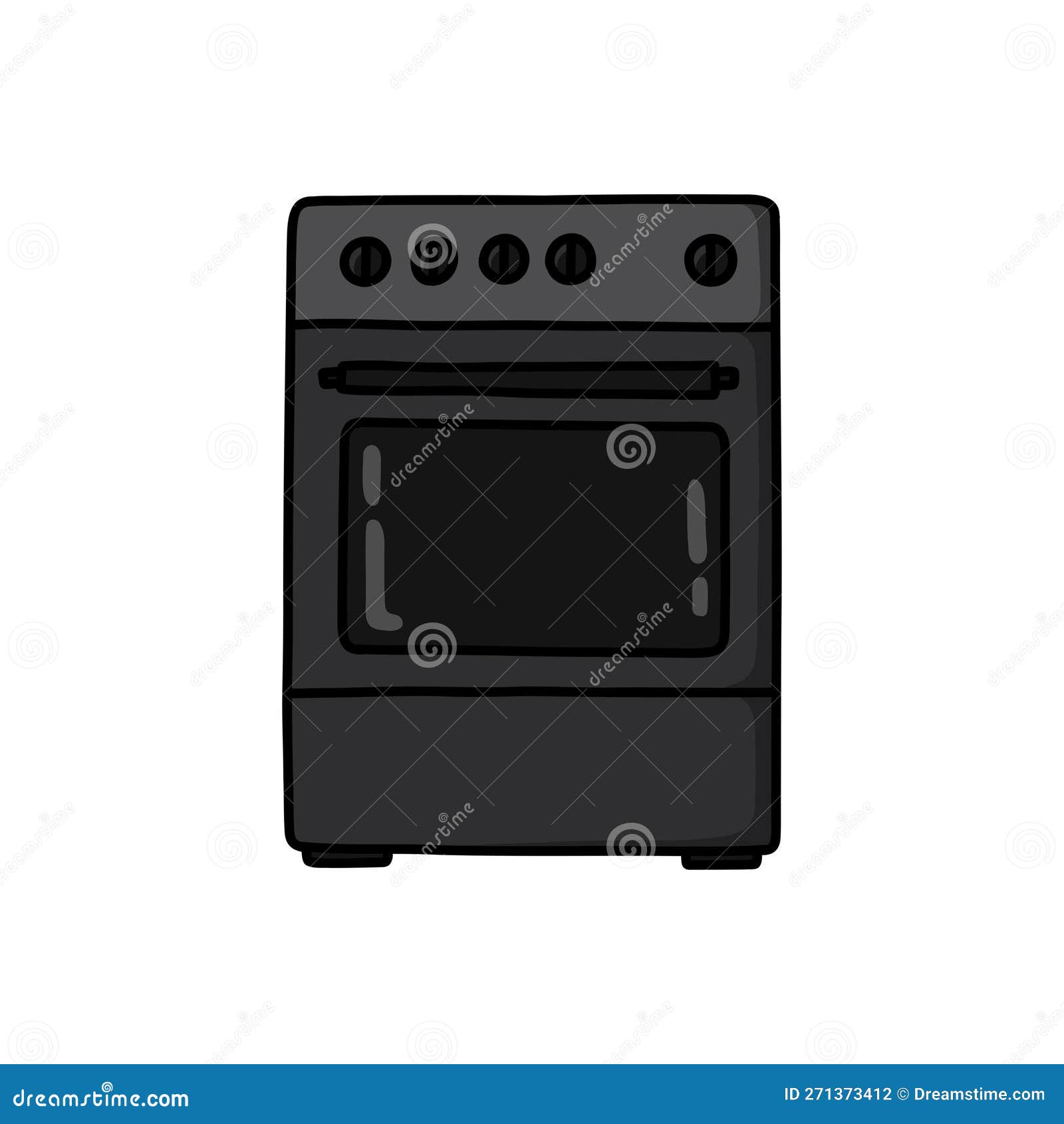 Stove Doodle Icon, Vector Color Line Illustration Stock Vector ...