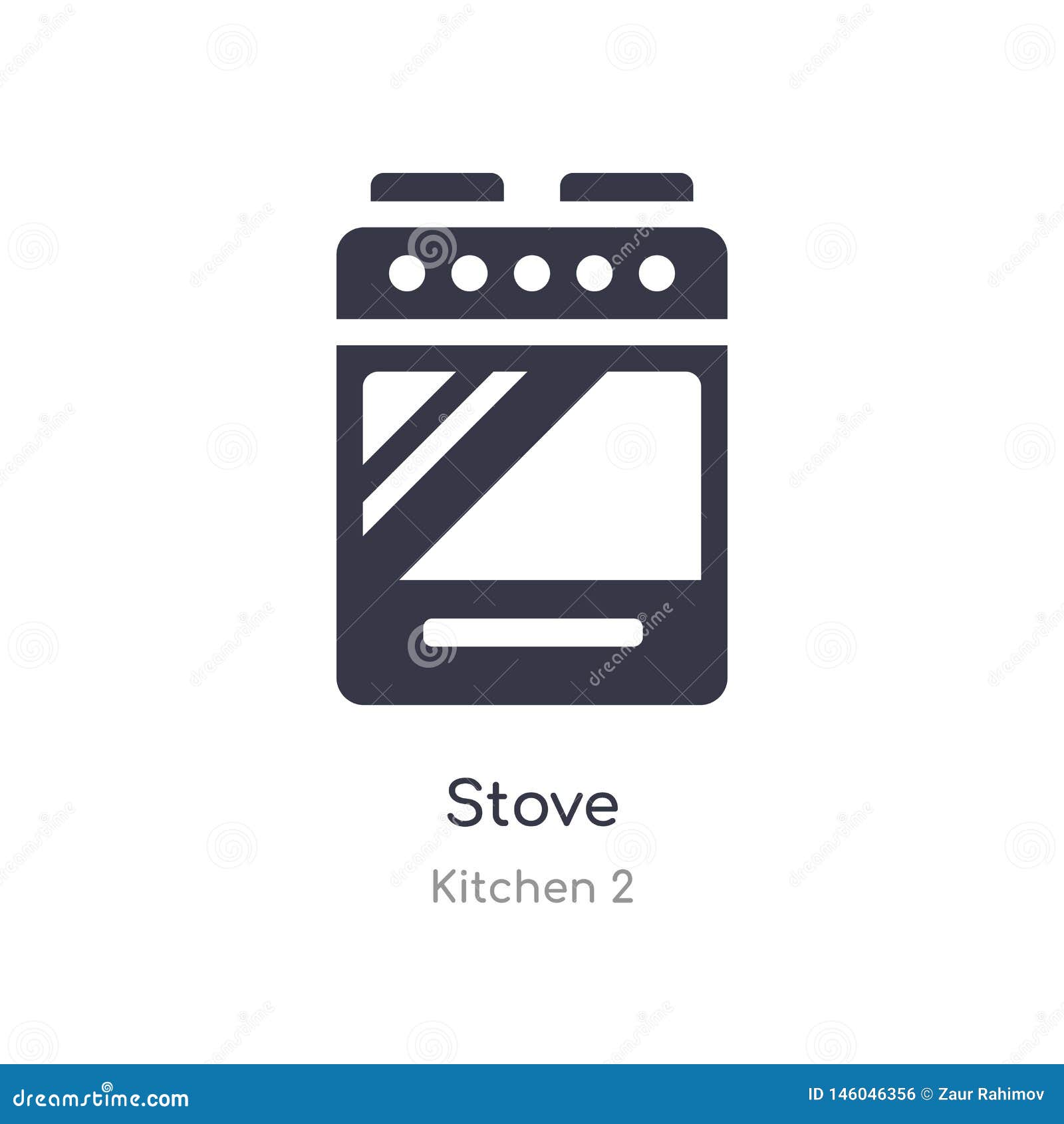 Stove Icon. Isolated Stove Icon Vector Illustration from Kitchen 2 ...