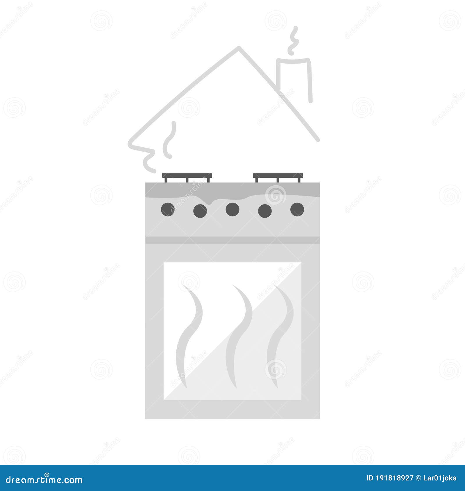 Stove icon with smoke stock vector. Illustration of fire - 191818927