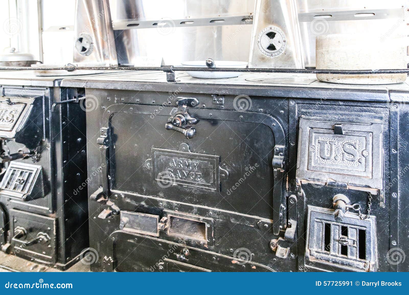 Stove in an Old Army Train Car Stock Image - Image of metallic ...