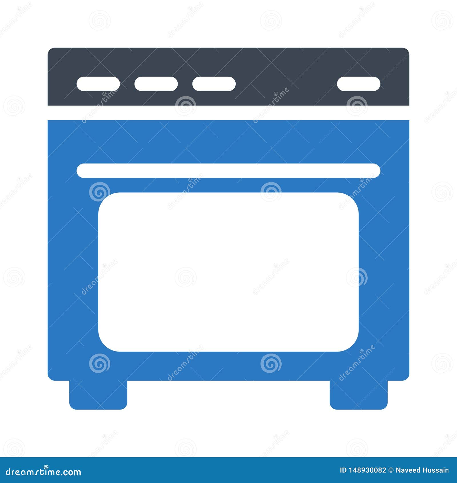 Stove Glyph Color Vector Icon Stock Illustration - Illustration of ...