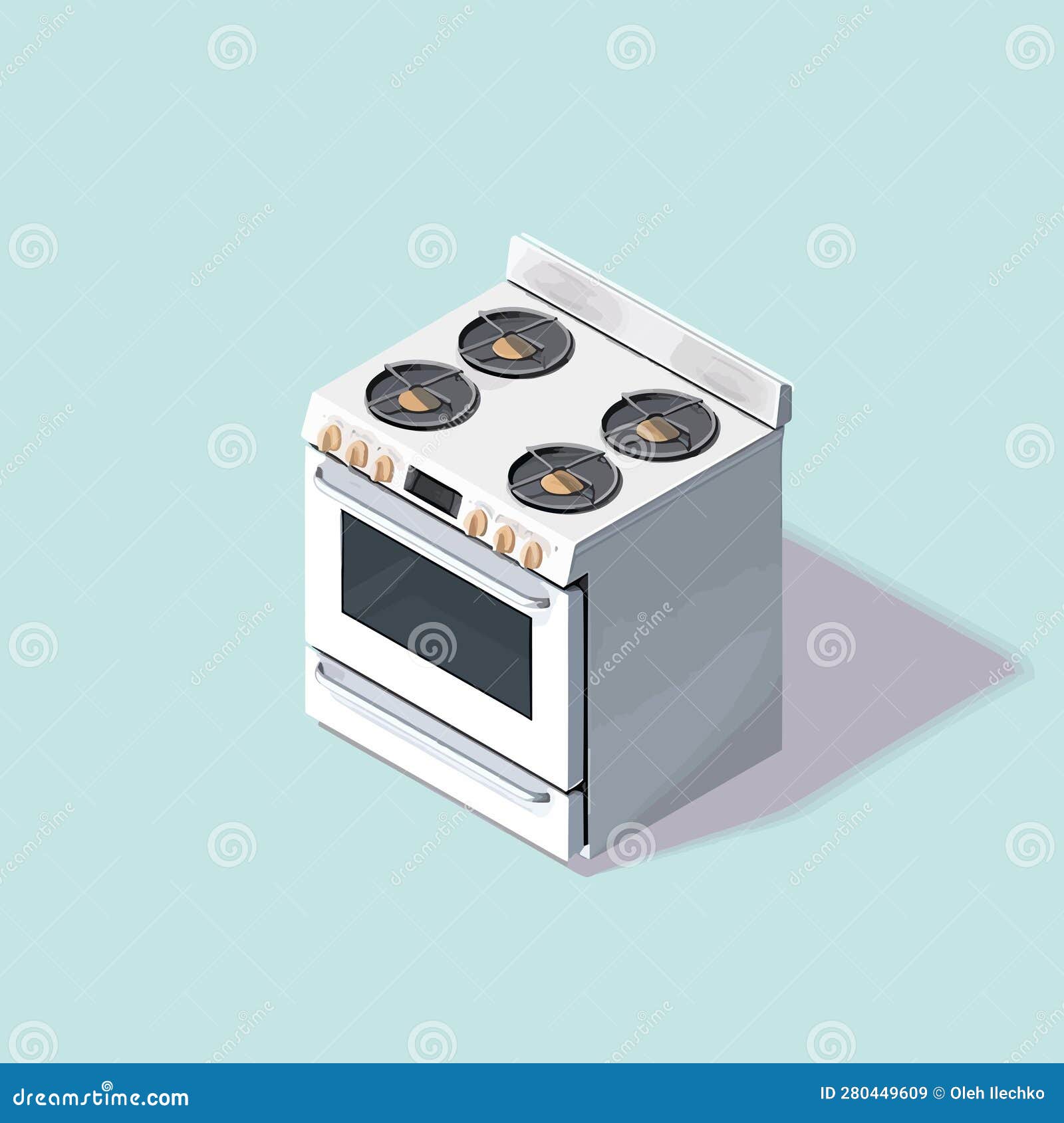 Stove Vector Illustration Isolated on White Illustration Stock Vector ...