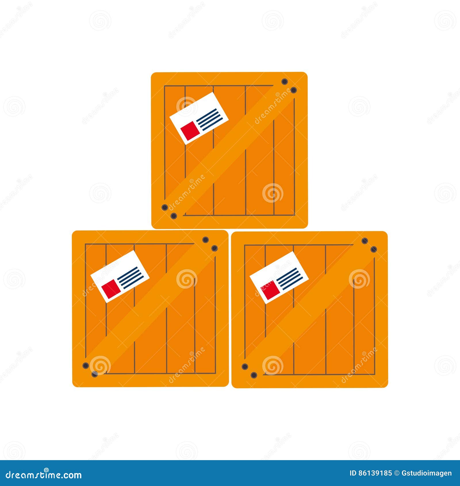 Stowage Boxes Stacked And Sealed Cartoon Vector | CartoonDealer.com ...