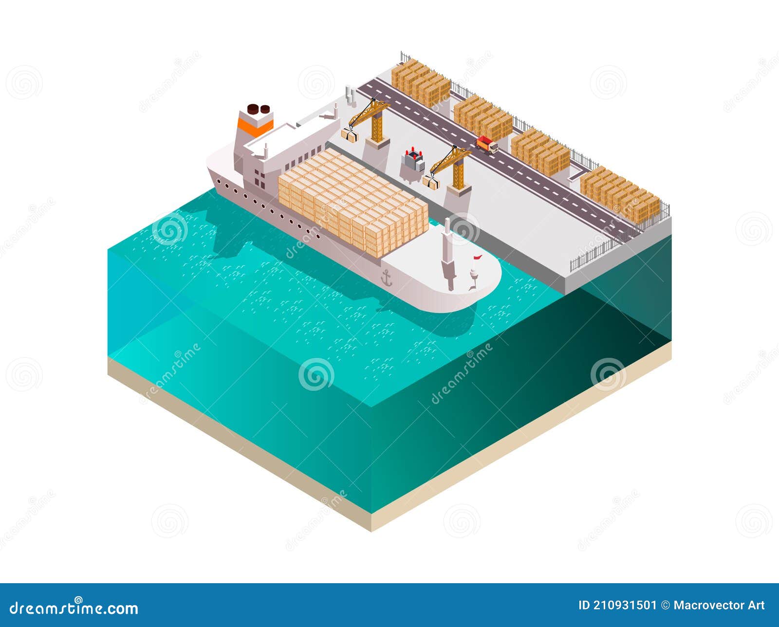 Stowing Ship Isometric Composition Stock Vector - Illustration of ...