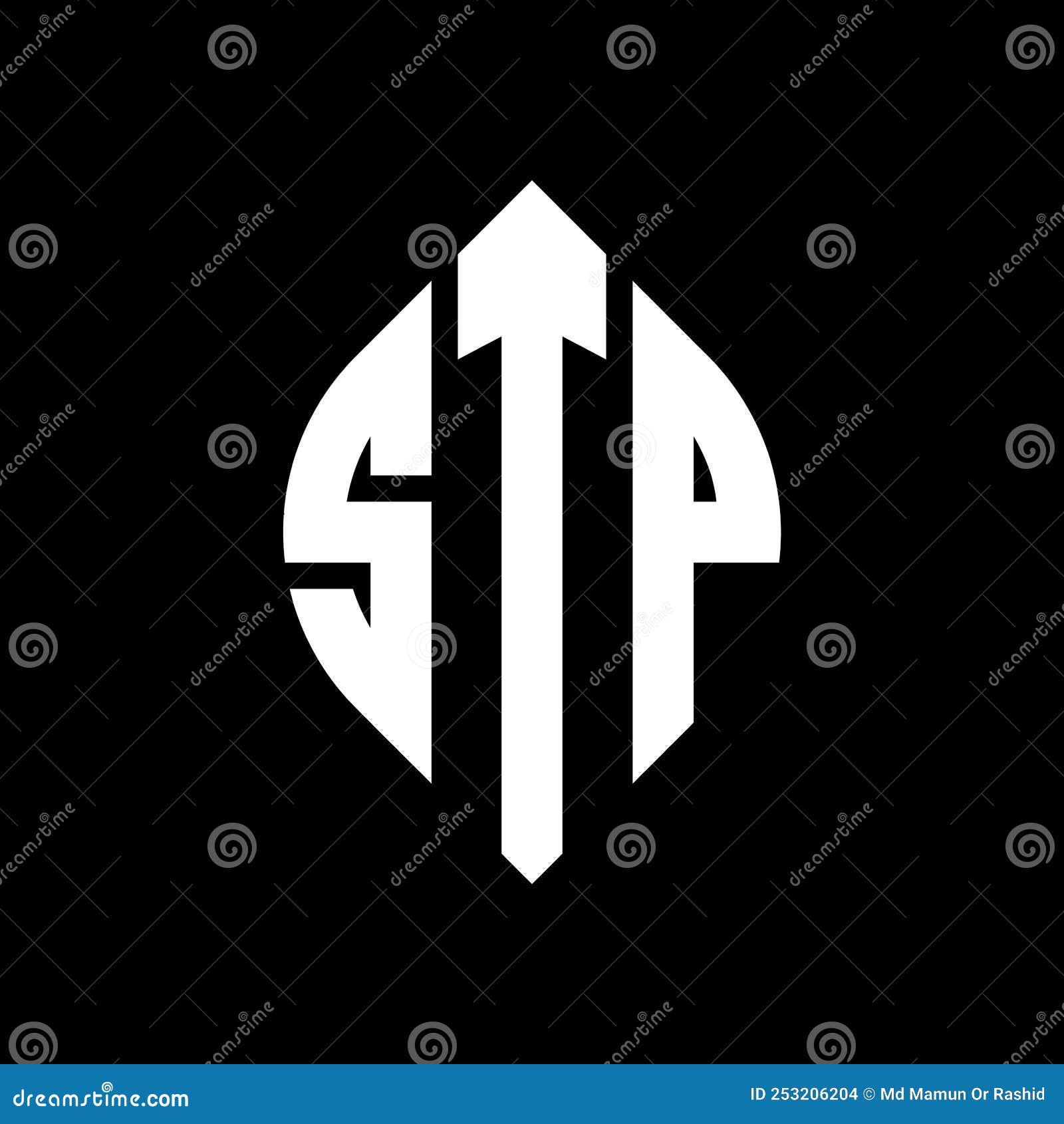 STP Circle Letter Logo Design with Circle and Ellipse Shape. STP ...