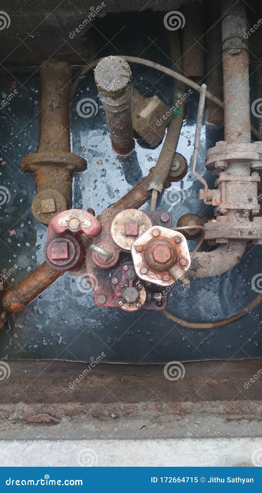 STP Pump system stock image. Image of pump, valves, underground - 172664715