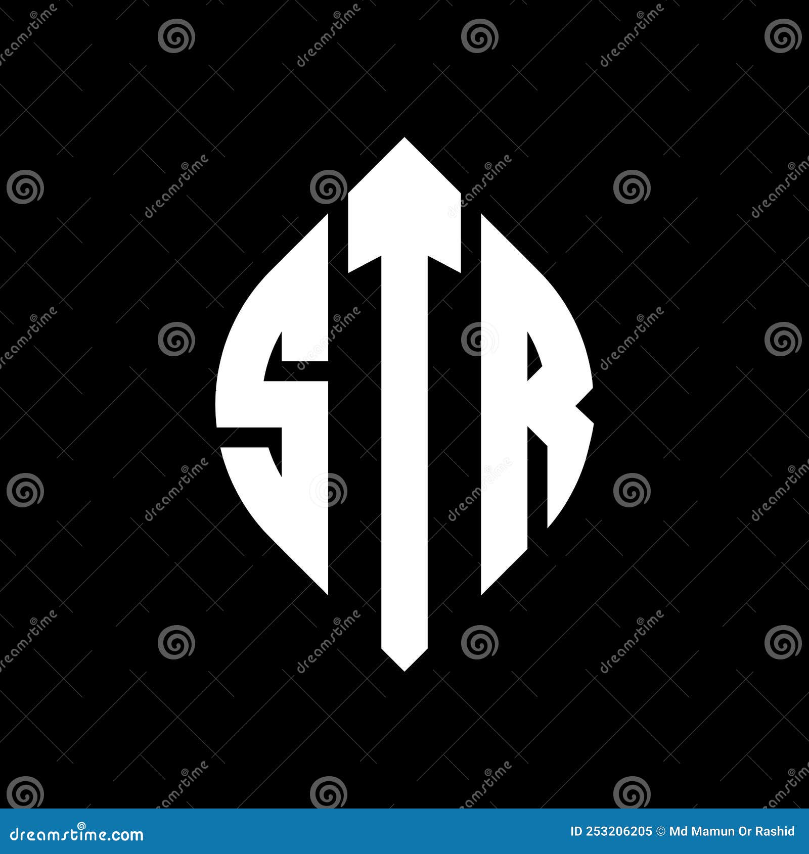 STR Circle Letter Logo Design with Circle and Ellipse Shape. STR ...