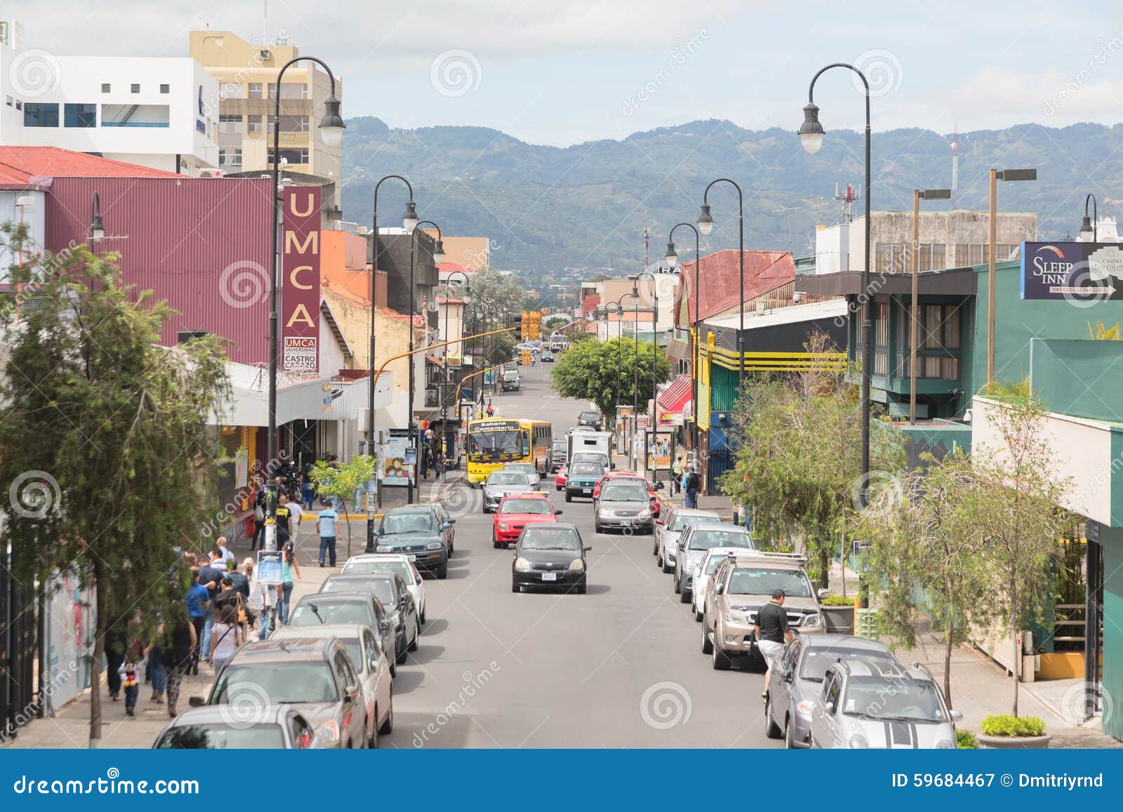Straat in San Jose De Stad in, Costa Rica Redactionele Fotografie ...
