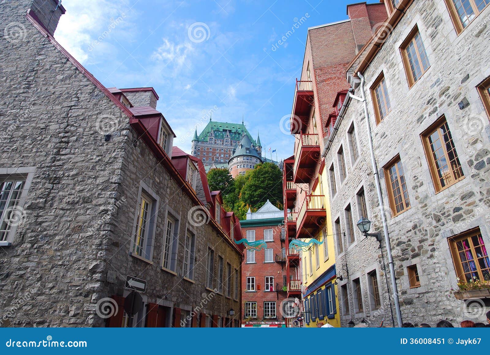 Straat Van De Stad Van Quebec Stock Afbeelding - Image of stad ...