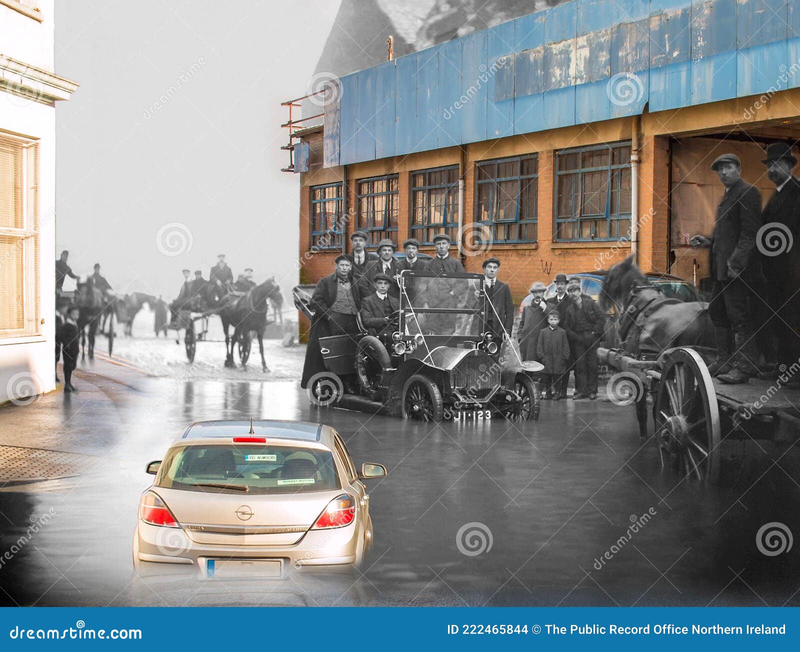 Strabane Flood, Motor In Difficulties - Old/new Merge Picture. Image ...