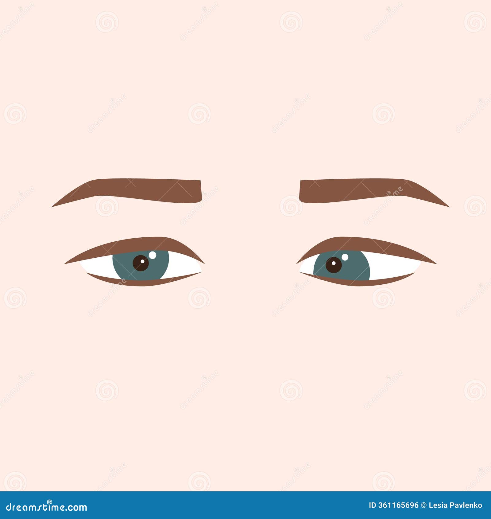 Strabismus Eyes. Esotropia, Amblyopia. Vector Isolated Illustration ...