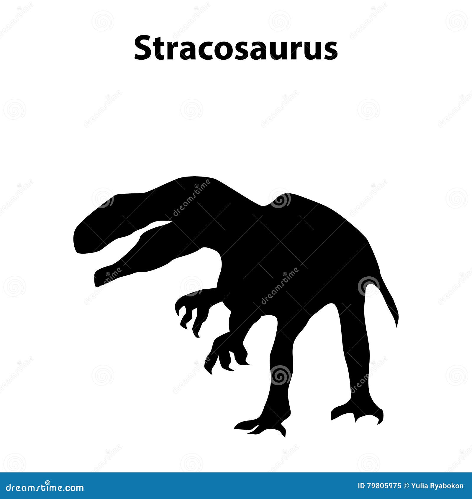 Stracosaurus Dinosaur Silhouette Stock Vector - Illustration of black ...