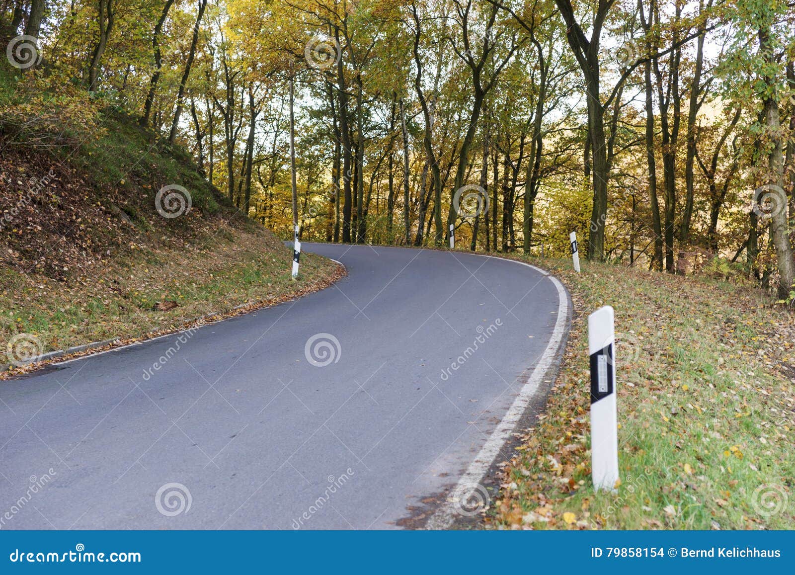 Strada Asfaltata Vuota Stretta Con La Curva Tagliente Fotografia Stock ...