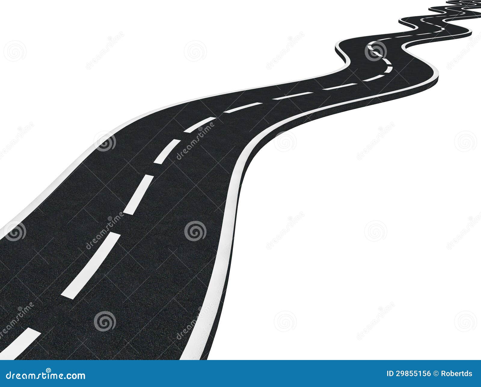 Strada Asfaltata Curva Isolata Illustrazione di Stock - Illustrazione ...