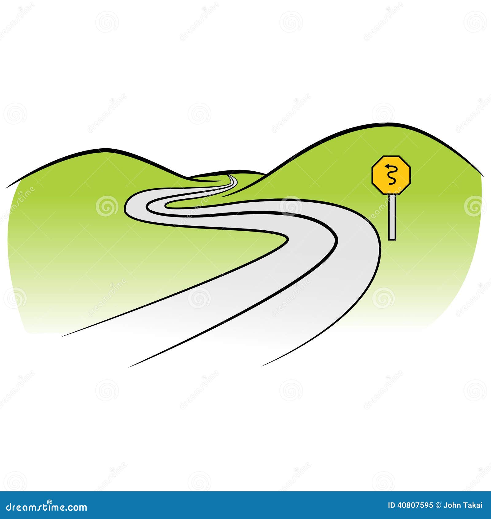 Strada curva illustrazione vettoriale. Illustrazione di immagine - 40807595