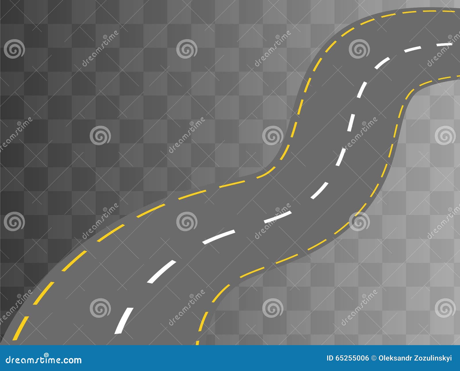 Strada Curva Con Le Marcature Bianche Vettore Illustrazione Vettoriale ...