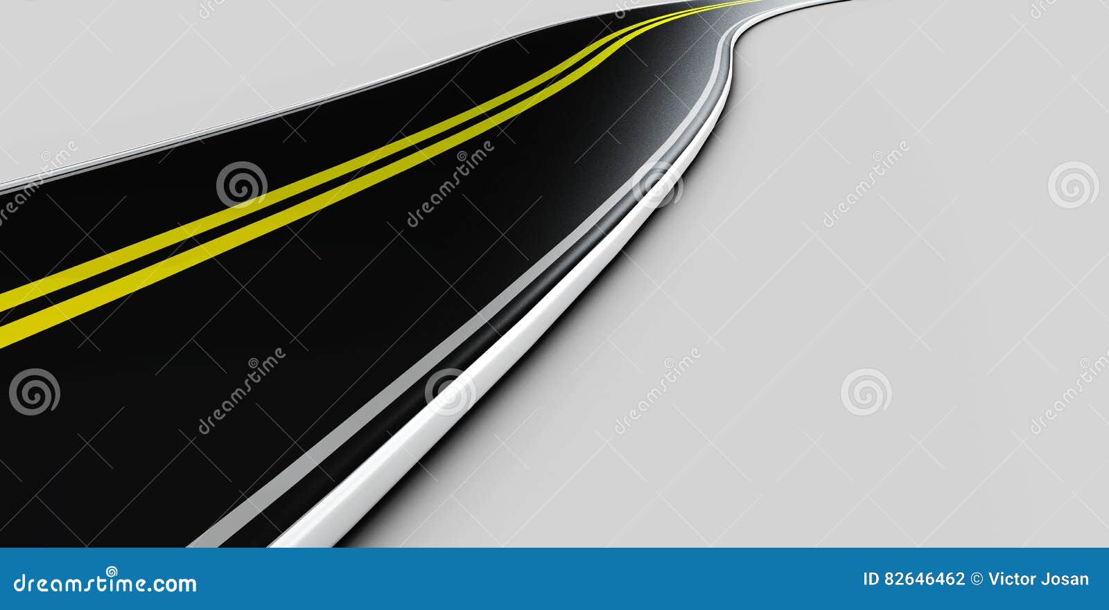 Strada Curva Con Le Marcature Gialle Illustrazione di Stock ...