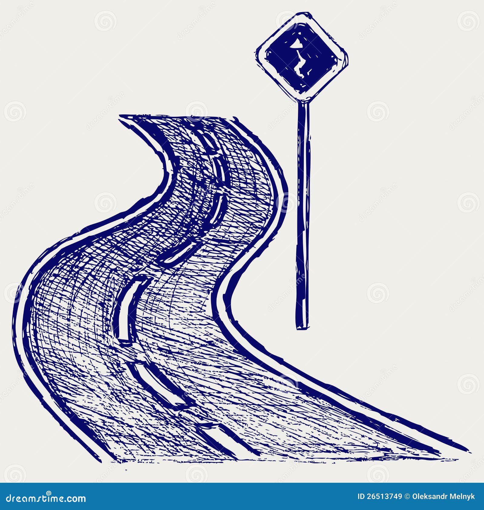 Strada della curva illustrazione vettoriale. Illustrazione di immagine ...