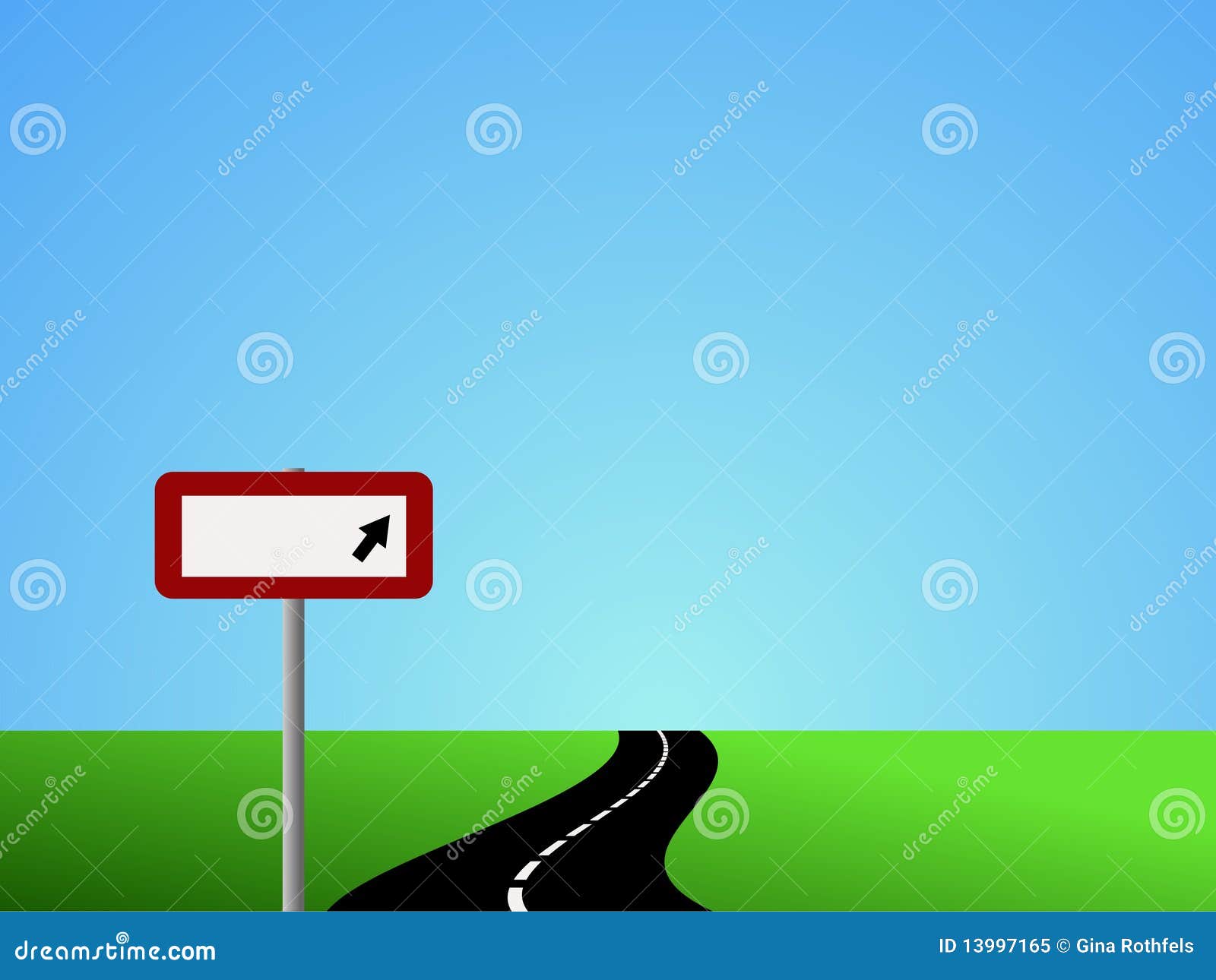 Strada Di Bobina Con Il Segno in Bianco Illustrazione Vettoriale ...