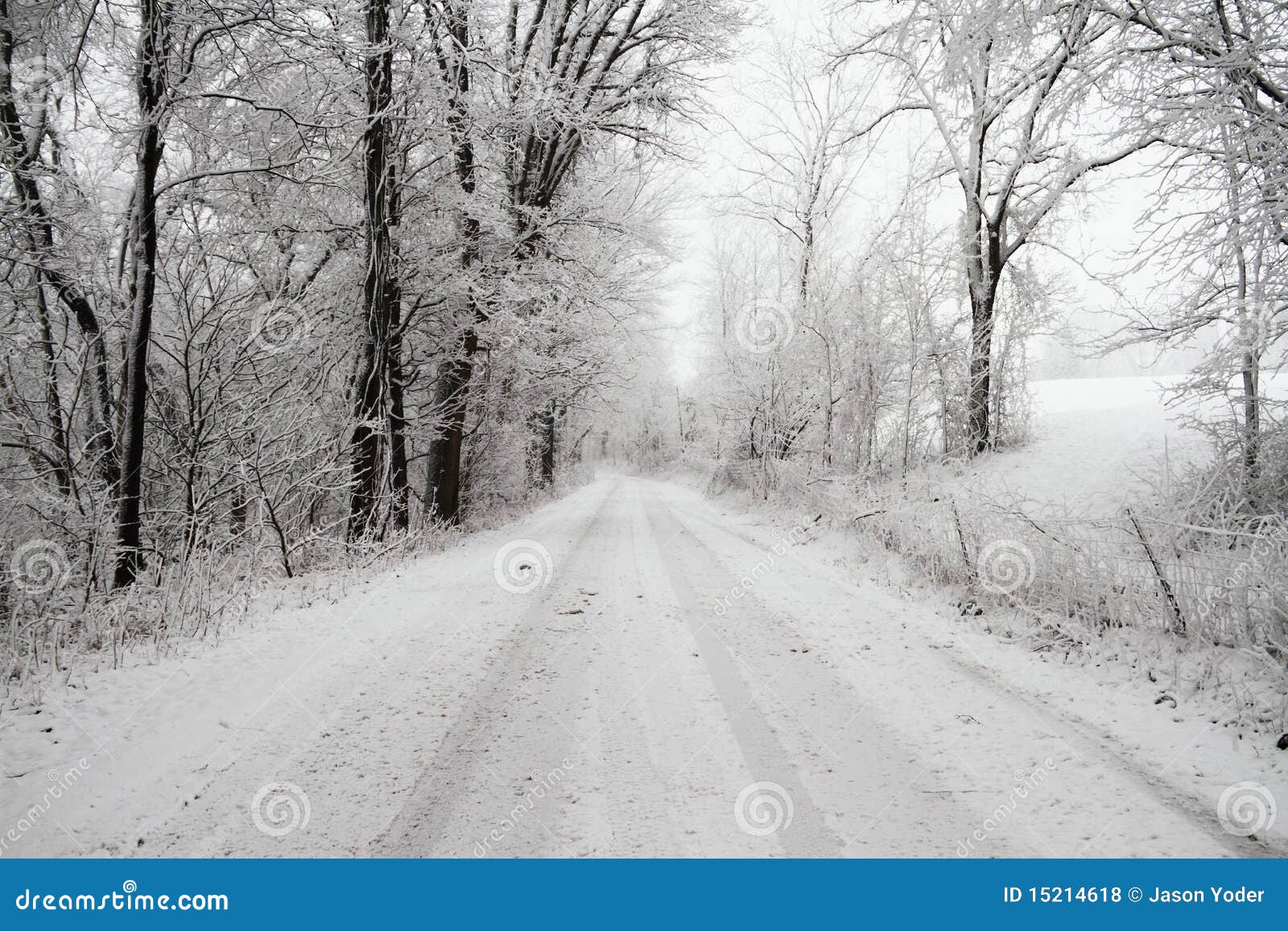 Strada innevata fotografia stock. Immagine di gennaio - 15214618