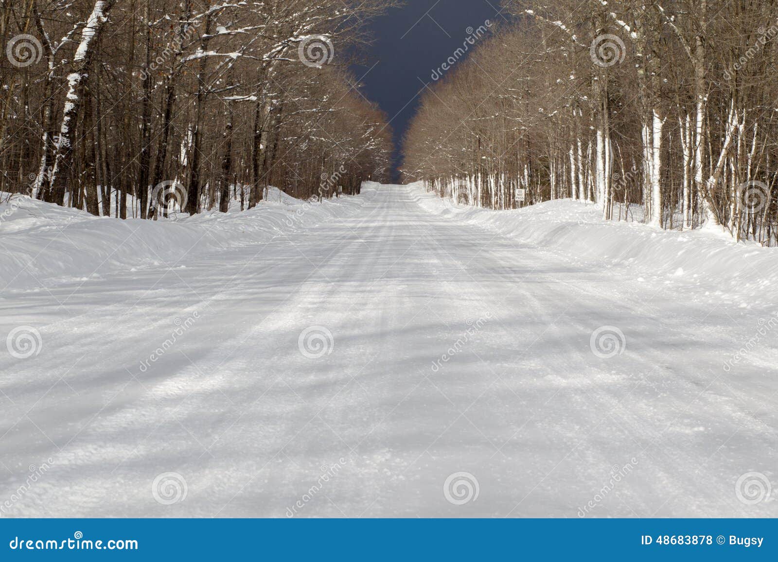 Strada innevata fotografia stock. Immagine di neve, esplorazione - 48683878