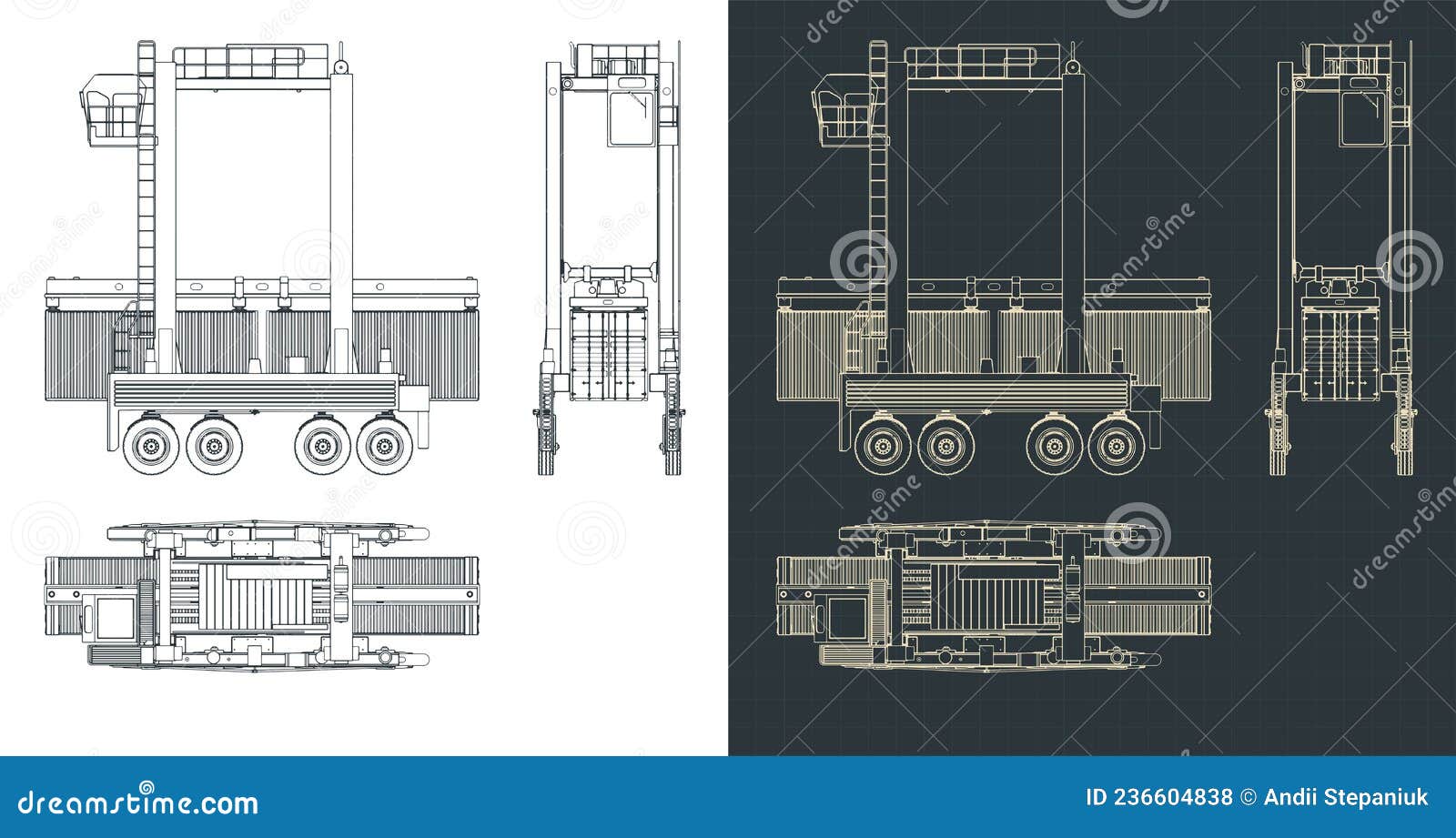 Straddle Carrier Illustrations Cartoon Vector | CartoonDealer.com ...