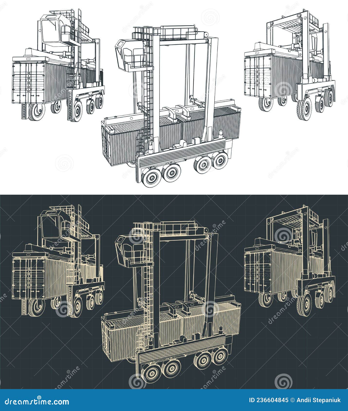 Straddle Carrier Illustration Stock Vector - Illustration of automatic ...