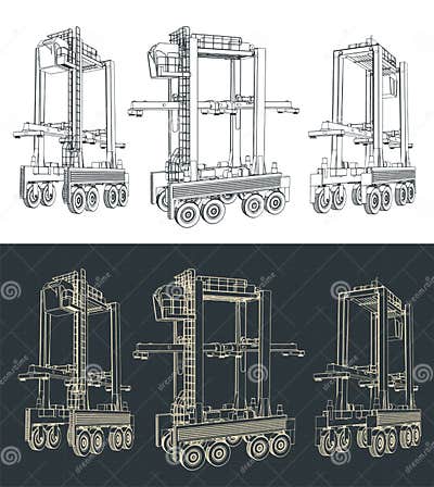 Straddle carrier stock vector. Illustration of carrier - 236604850